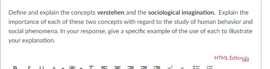 Solved Define and explain the concepts verstehen and the | Chegg.com