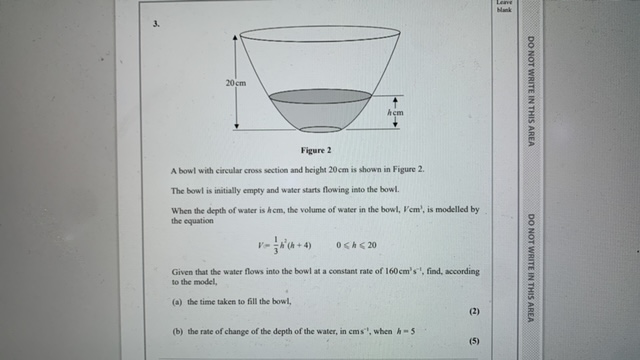Solved Figure 2 A bowl with circular cross section and heigh | Chegg.com