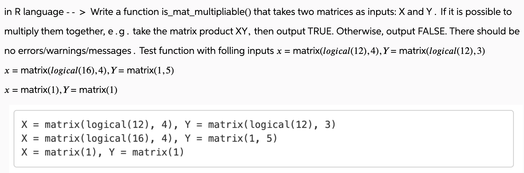 in R ﻿language - - > ﻿Write a function | Chegg.com