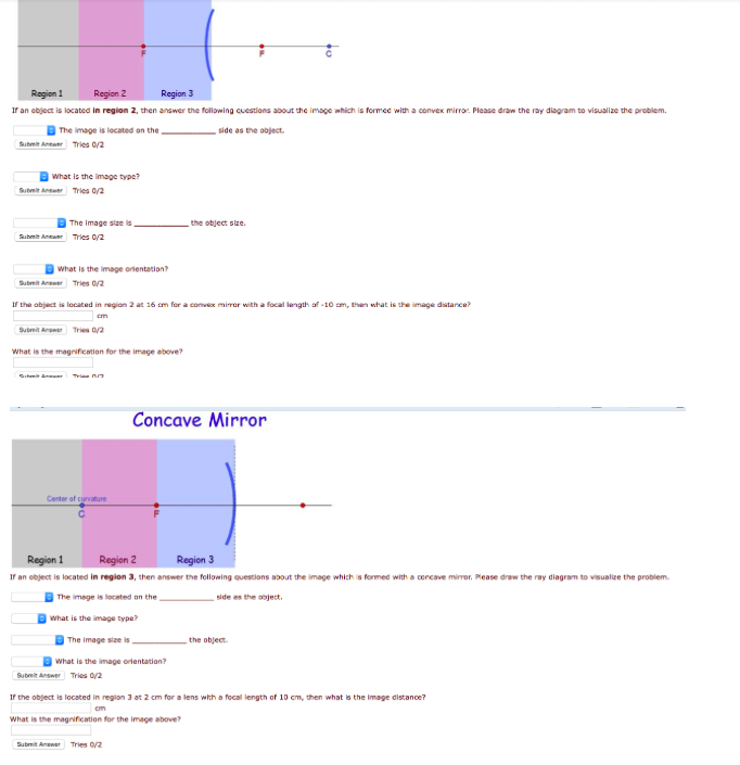 Solved Region 1 Region 2 Region 3 If an object is located in | Chegg.com