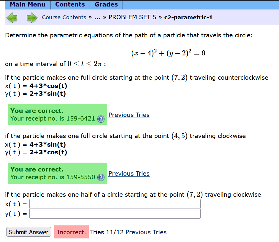 Solved Main Menu Contents Grades Course Contents » ... » | Chegg.com