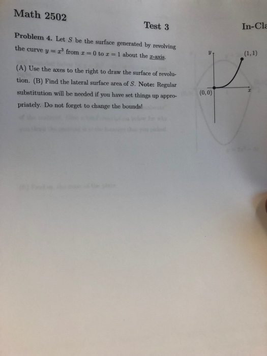 Solved Math 2502 In-Cla Test 3 Problem 4. Let S be the | Chegg.com