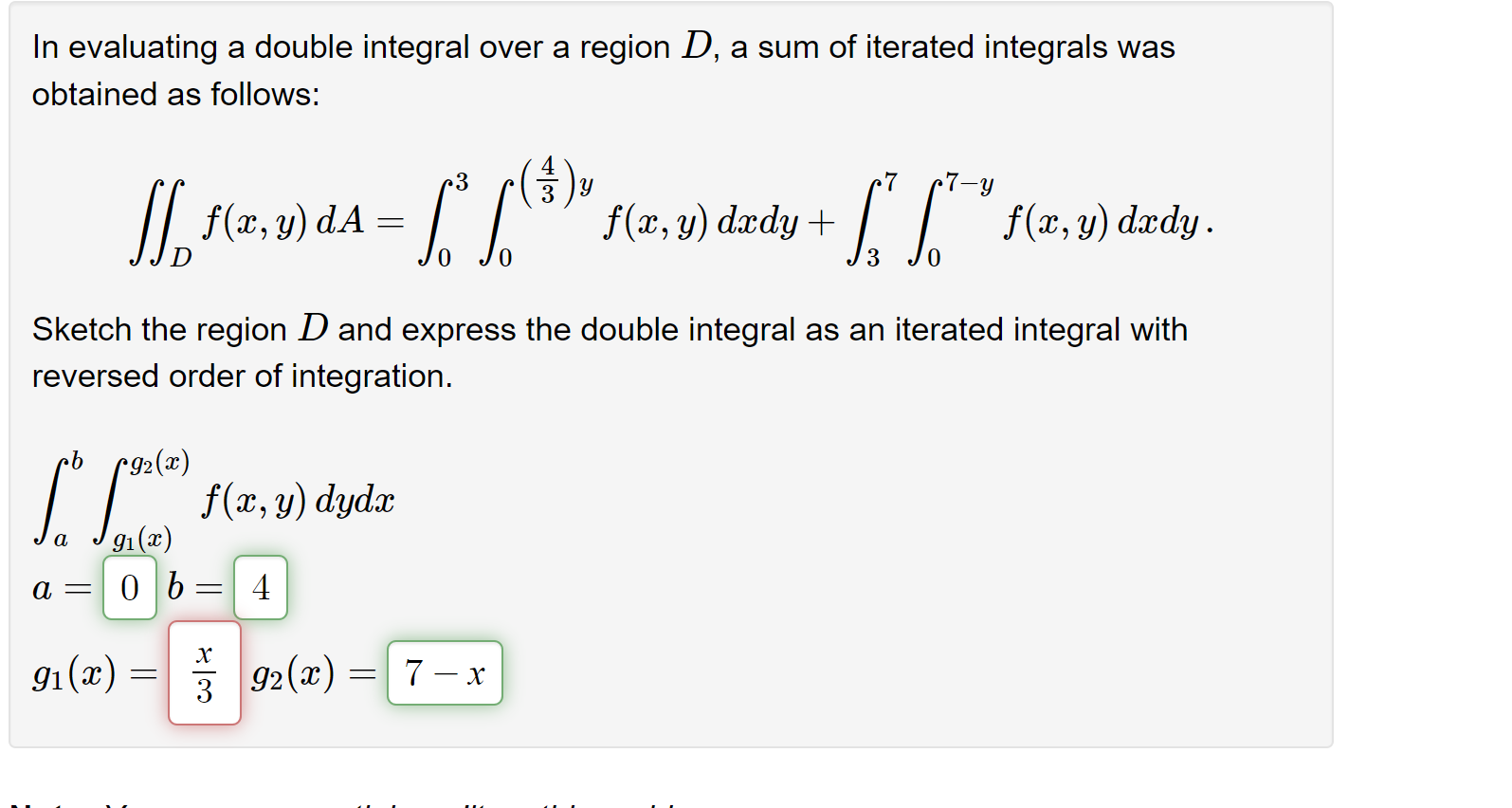 Solved In evaluating a double integral over a region D, a | Chegg.com