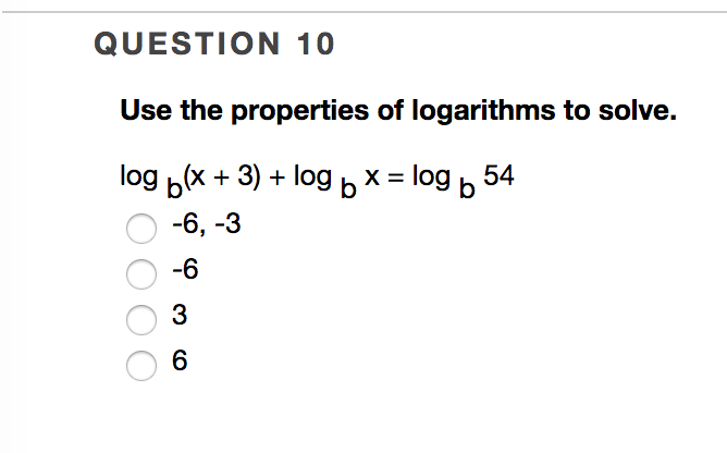 Solved QUESTION 10 Use the properties of logarithms to | Chegg.com