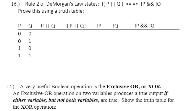 Solved 16.) Rule 2 of DeMorgan's Law states: | Chegg.com