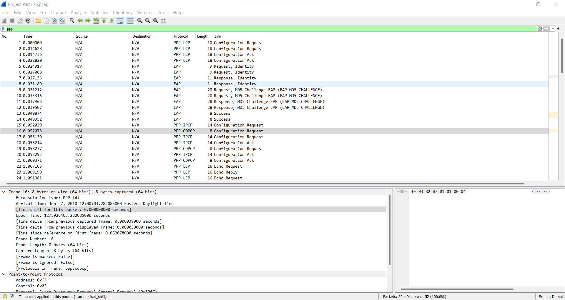 Solved 3. Review the third capture file (Project Part II-a) | Chegg.com