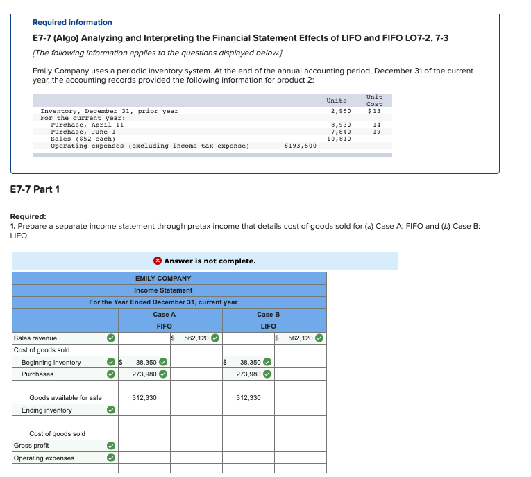 Solved Required information E7-7 (Algo) Analyzing and | Chegg.com