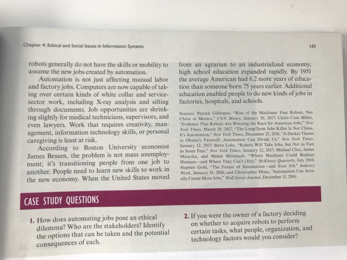 Solved INTERACTIVE SESSION: PEOPLE Will Automation Kill | Chegg.com