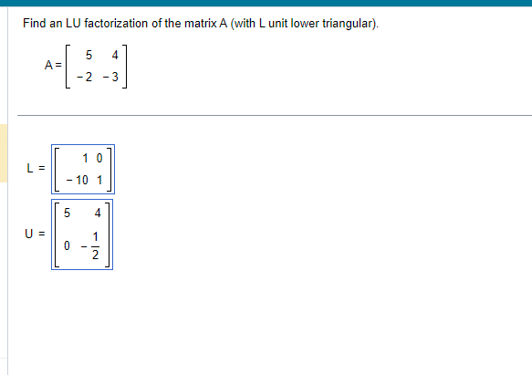 Solved Find an LU factorization of the matrix A (with L unit | Chegg.com