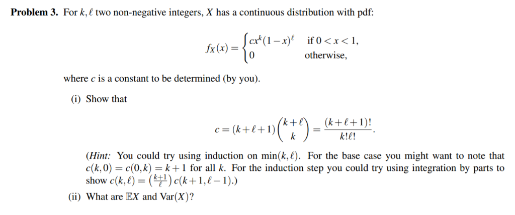 Solved Problem 3. For k, two non-negative integers, X has a | Chegg.com