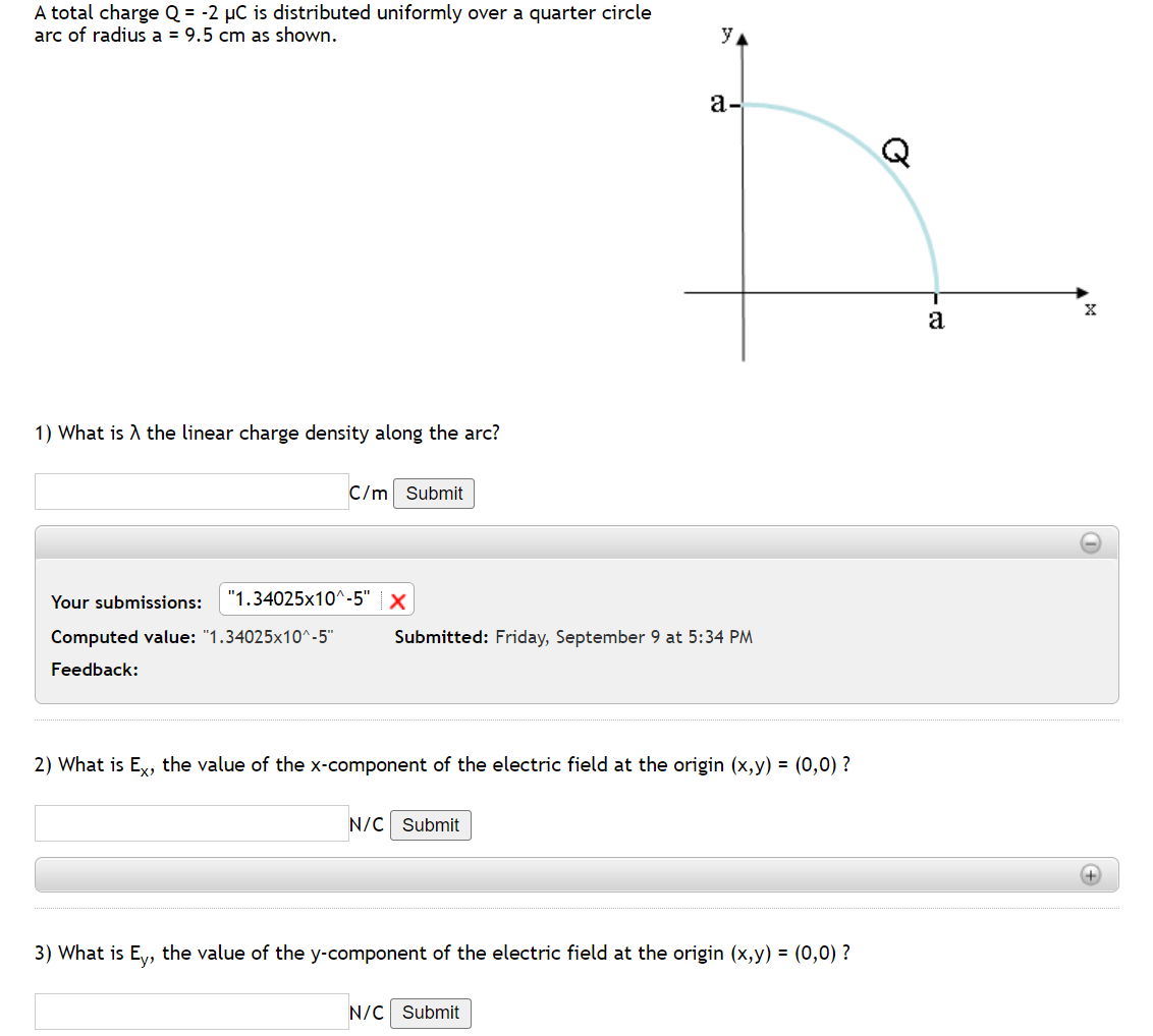Solved A total charge Q=−2μC is distributed uniformly over a | Chegg.com
