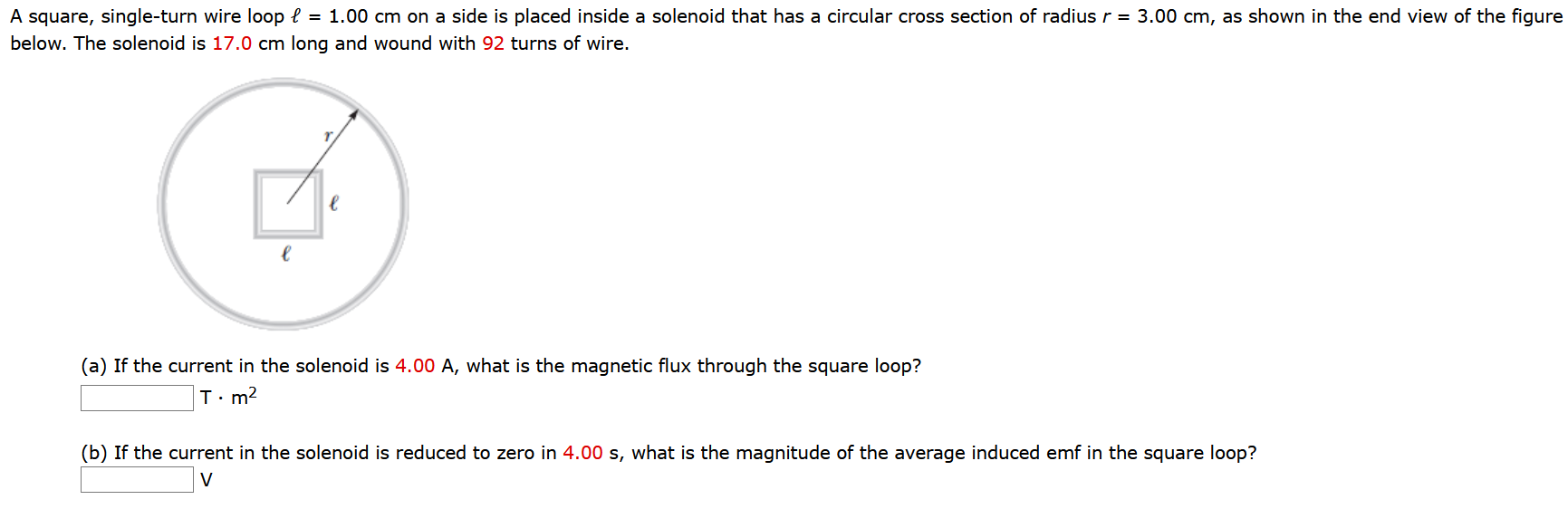Solved A square, single-turn wire loop l = 1.00 cm on a side | Chegg.com