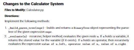 Solved Changes to the Calculator SystemFiles to Modify: | Chegg.com