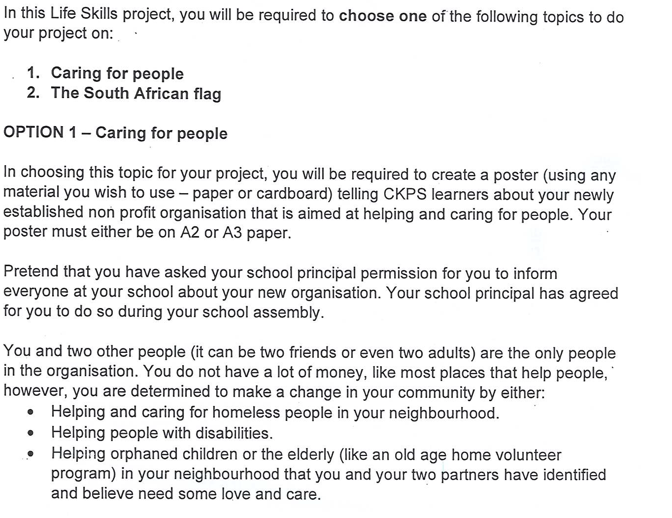 In this Life Skills project, you will be required to | Chegg.com