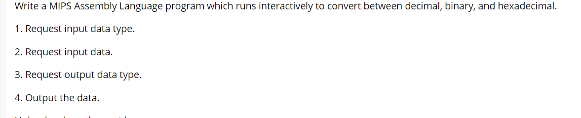 Solved Write a MIPS Assembly Language program which runs | Chegg.com