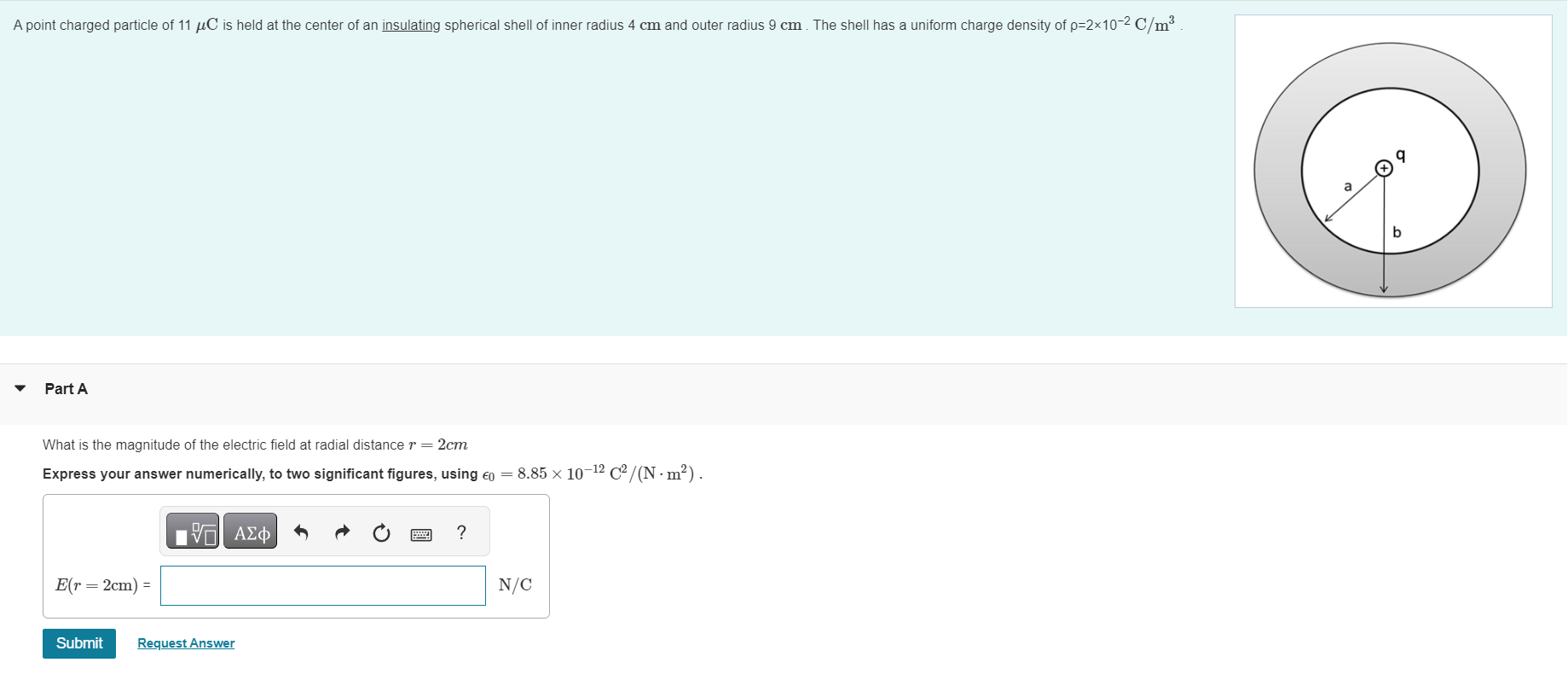 Solved A point charged particle of 11μC is held at the | Chegg.com