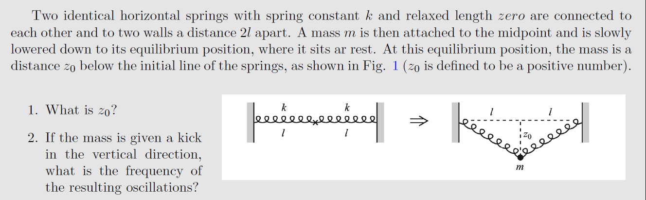 Solved Two identical horizontal springs with spring constant | Chegg.com