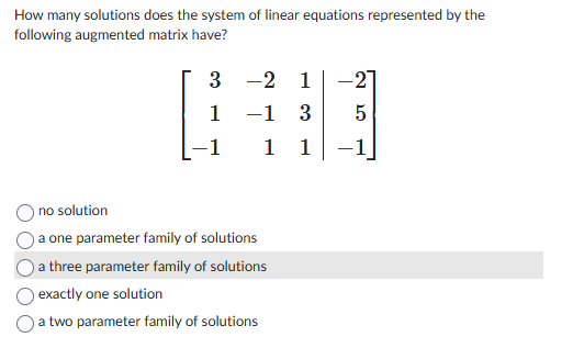 Solved How many solutions does the system of ﻿linear | Chegg.com