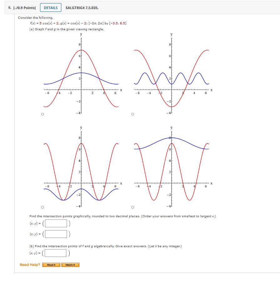 Solved 6. [-/0.9 Points] DETAILS SALGTRIG4 7.5.035. = | Chegg.com
