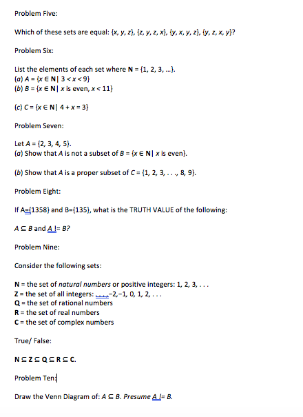 Solved Problem Five Which of these sets are equal: fx, y, | Chegg.com