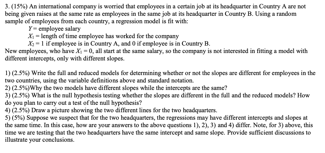 a 3.(15%) An international company is worried that | Chegg.com
