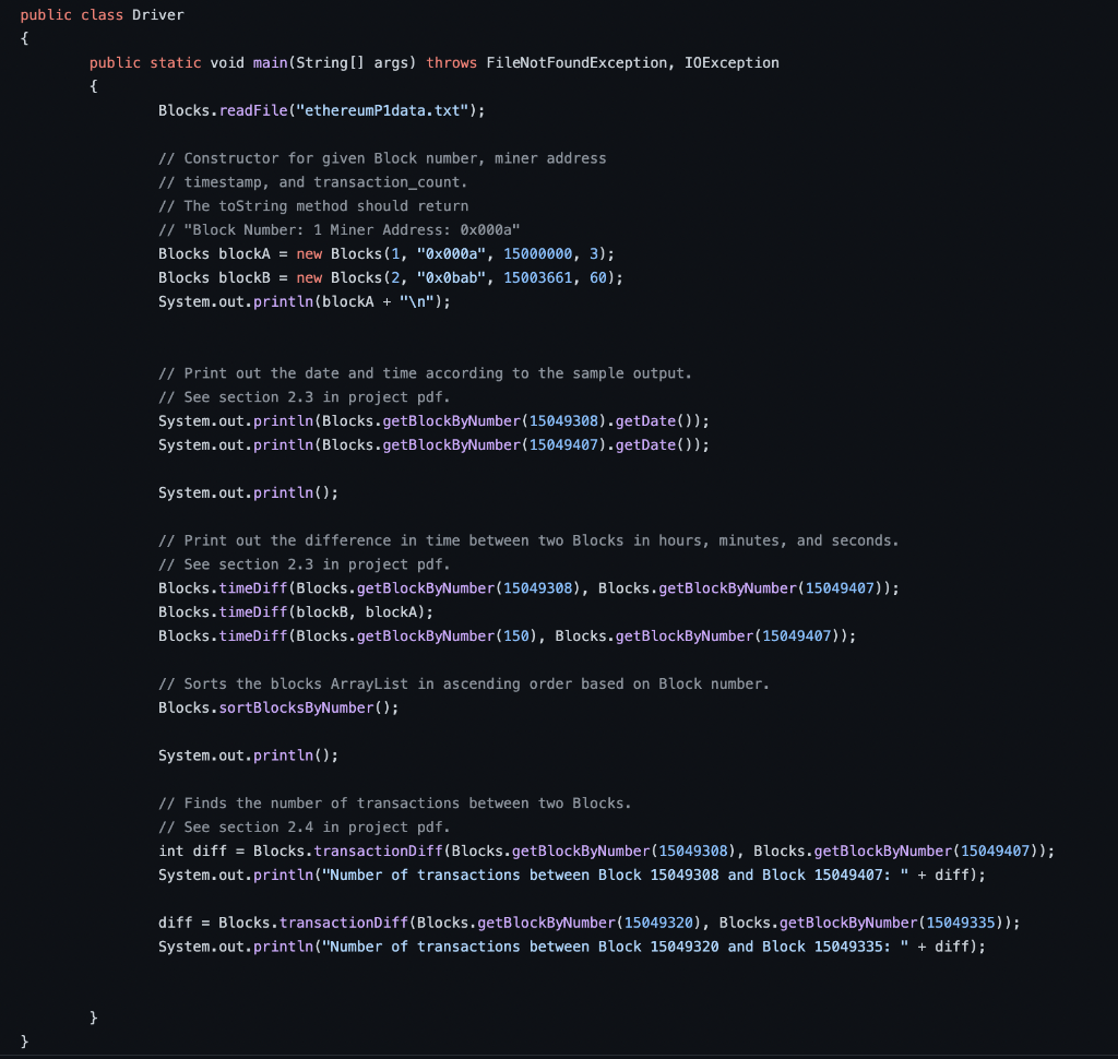 Project 2: Ethereum Blocks A blockchain is a database | Chegg.com