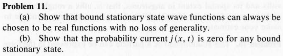 Solved Problem 11. (a) Show that bound stationary state wave | Chegg.com