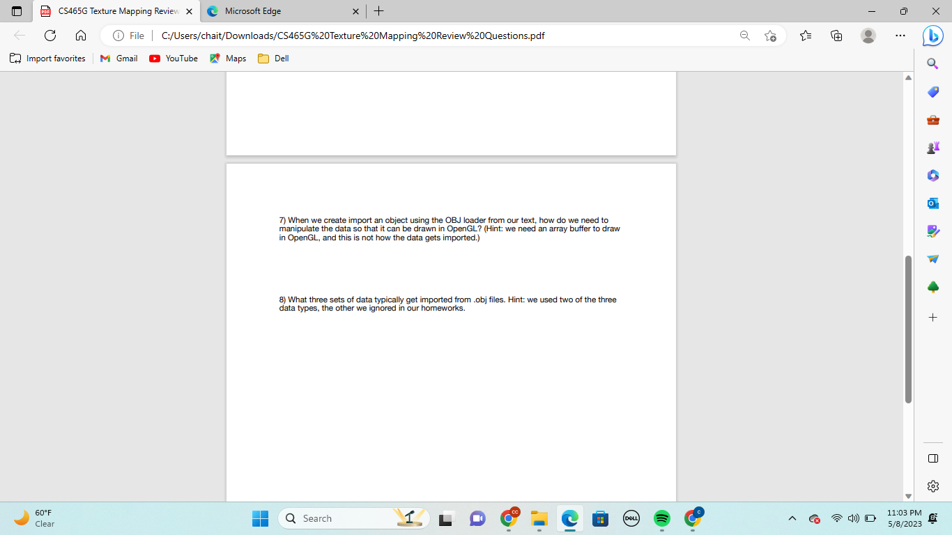 7) When we create import an object using the OBJ | Chegg.com