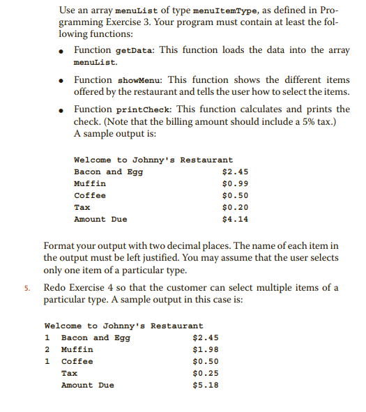 Solved 4. Write a program to help a local restaurant | Chegg.com