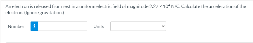 Solved An electron is released from rest in a uniform | Chegg.com