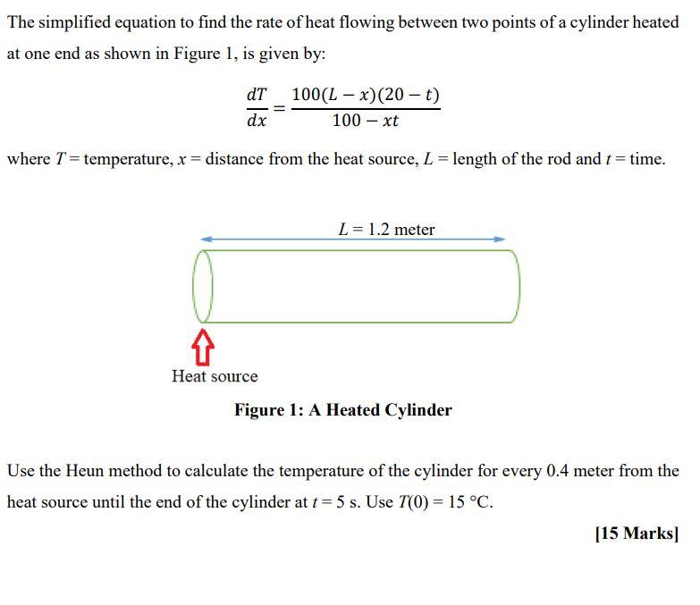 Solved The simplified equation to find the rate of heat | Chegg.com