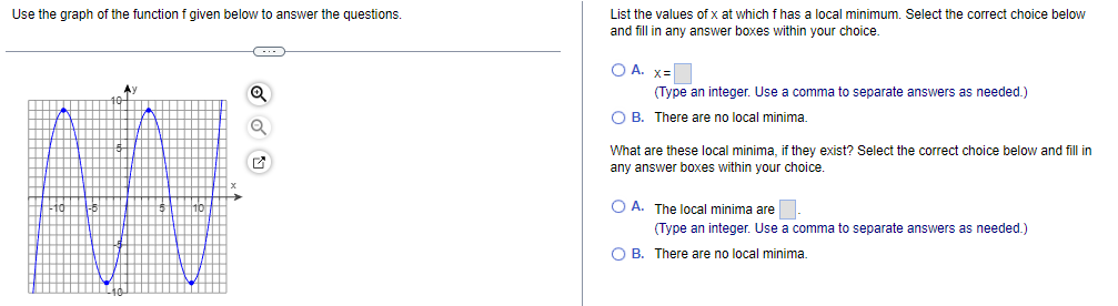 Solved Use the graph of the function f given below to answer | Chegg.com