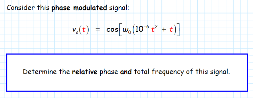 Solved Consider this phase modulated signal: | Chegg.com