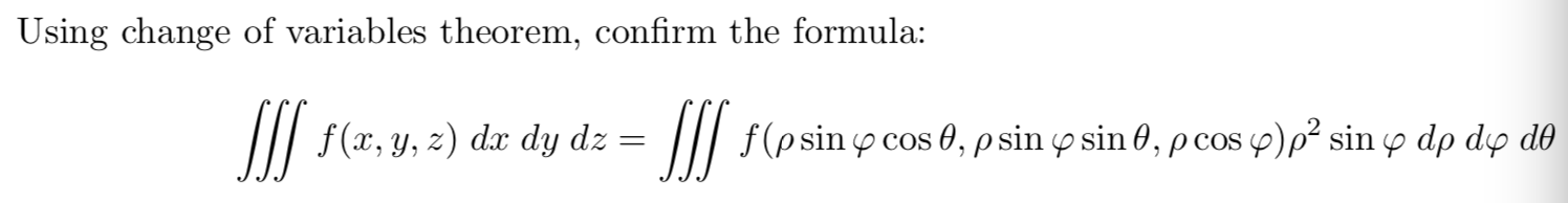 Solved Using change of variables theorem, confirm the | Chegg.com