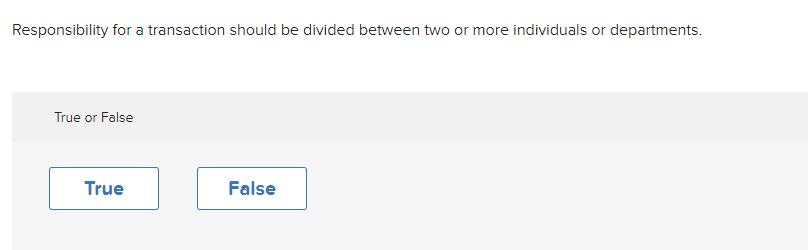 Solved Responsibility for a transaction should be divided | Chegg.com