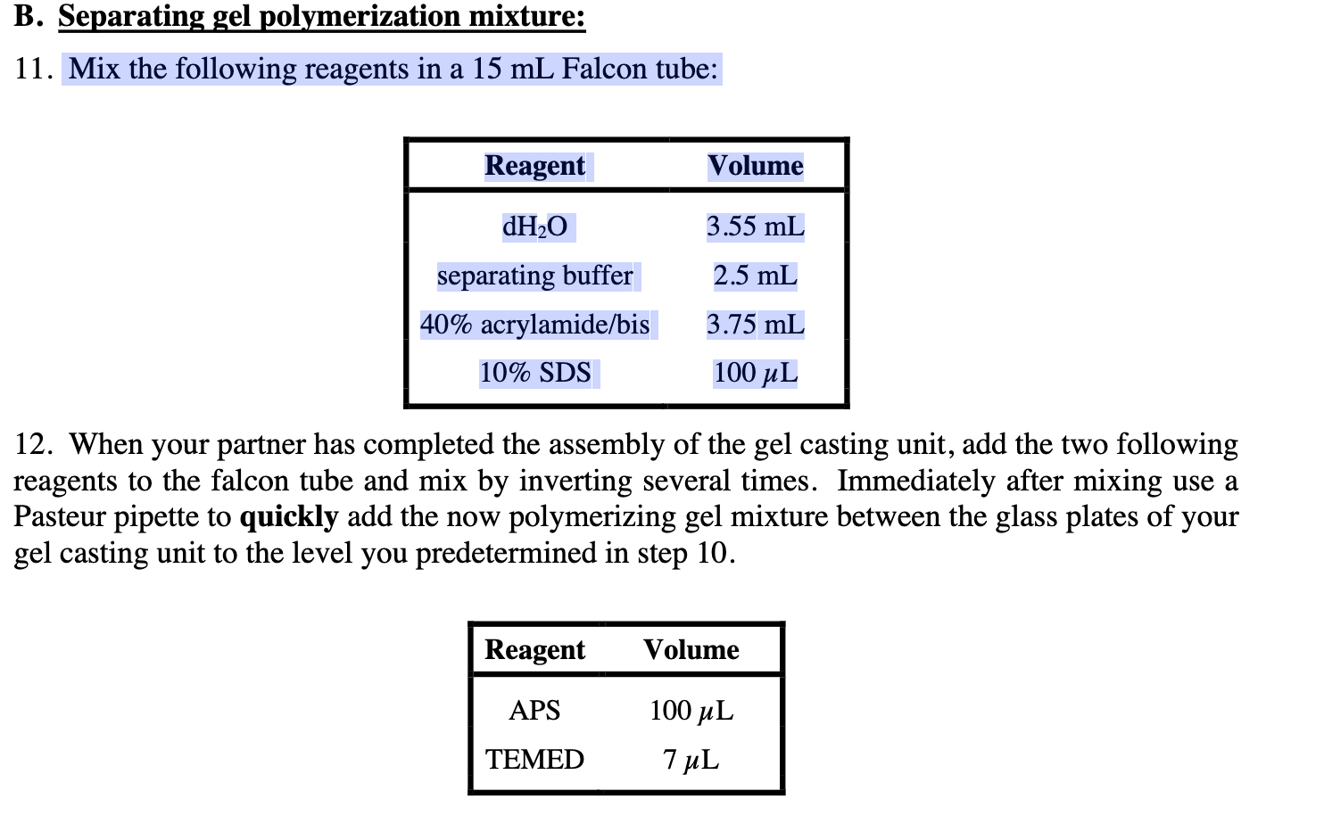 Solved separating gel buffer, 1.5M Tris, pH8.8 stacking gel | Chegg.com