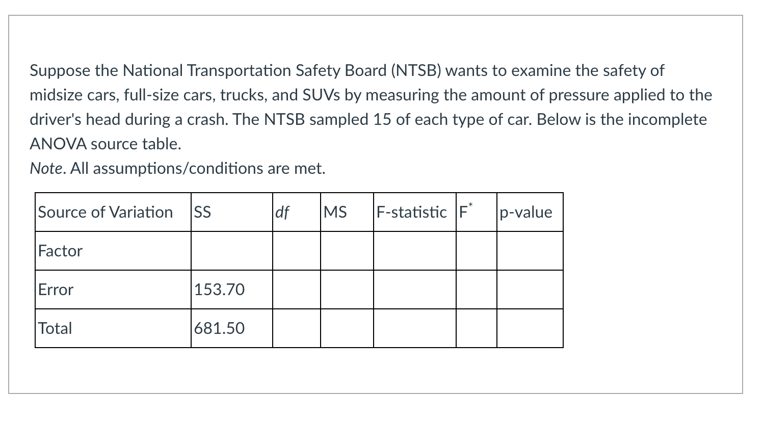Solved 1) What is the df factor? What is the df error? What | Chegg.com