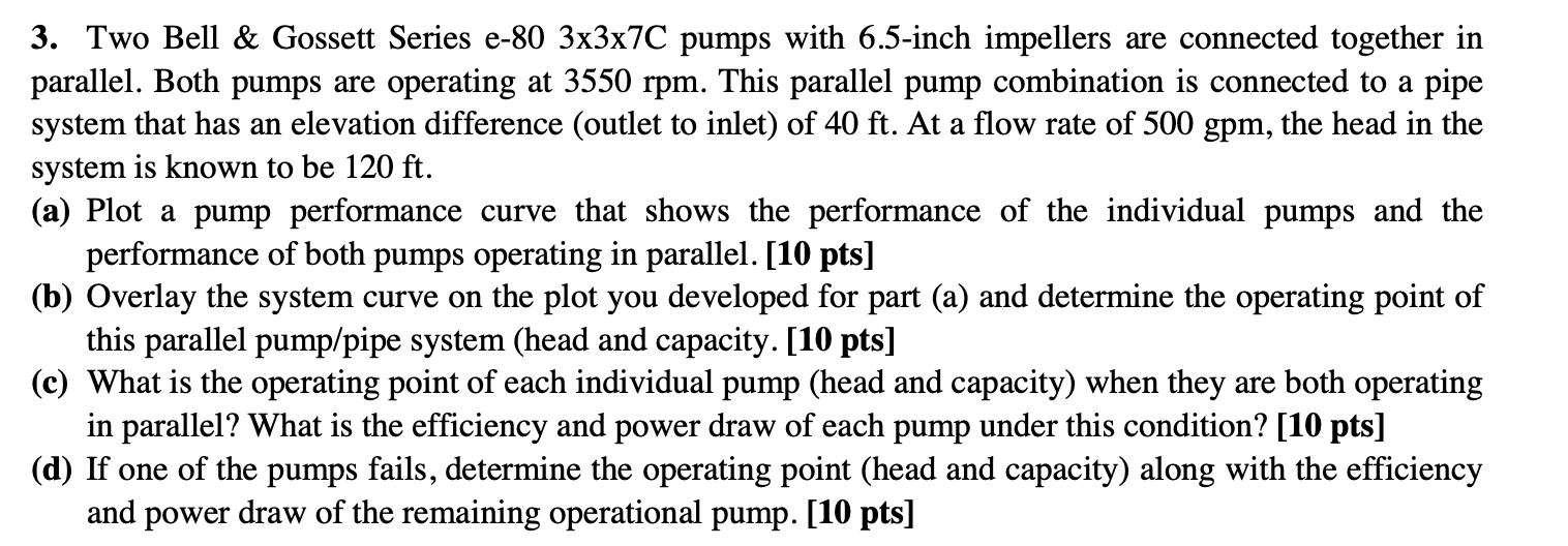3. Two Bell \& Gossett Series e- 803×3×7C pumps with | Chegg.com