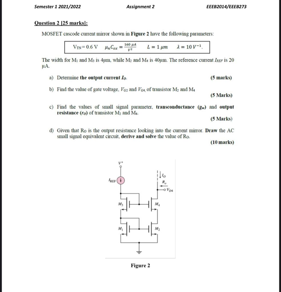Solved Semester 1 2021/2022 Assignment 2 EEEB2014/EEEB273 | Chegg.com