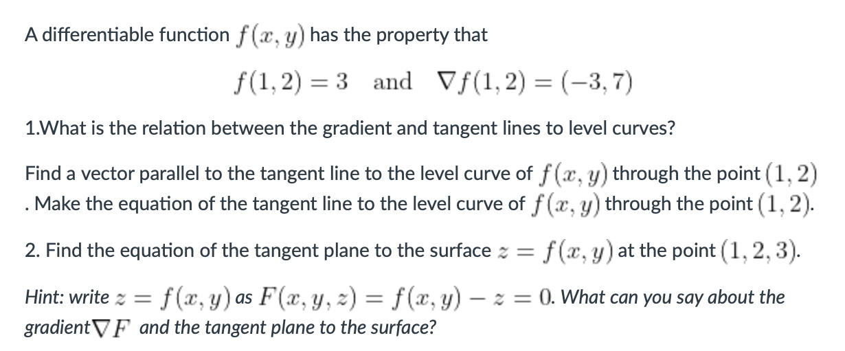 Solved A differentiable function f(x, y) has the property | Chegg.com