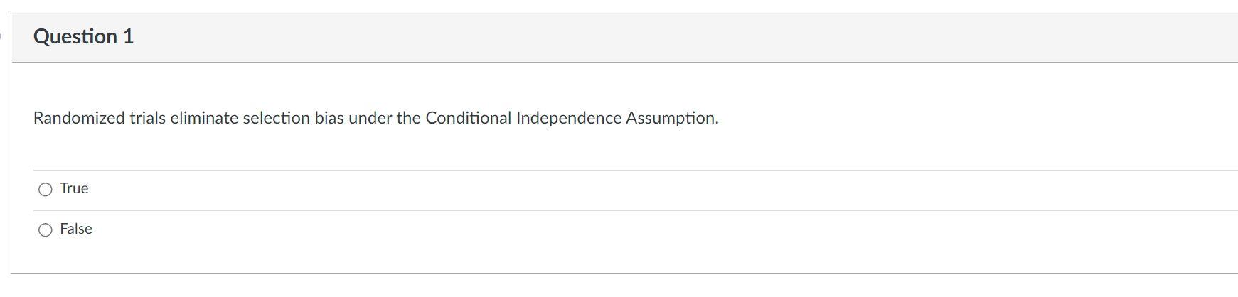 Solved Randomized trials eliminate selection bias under the | Chegg.com