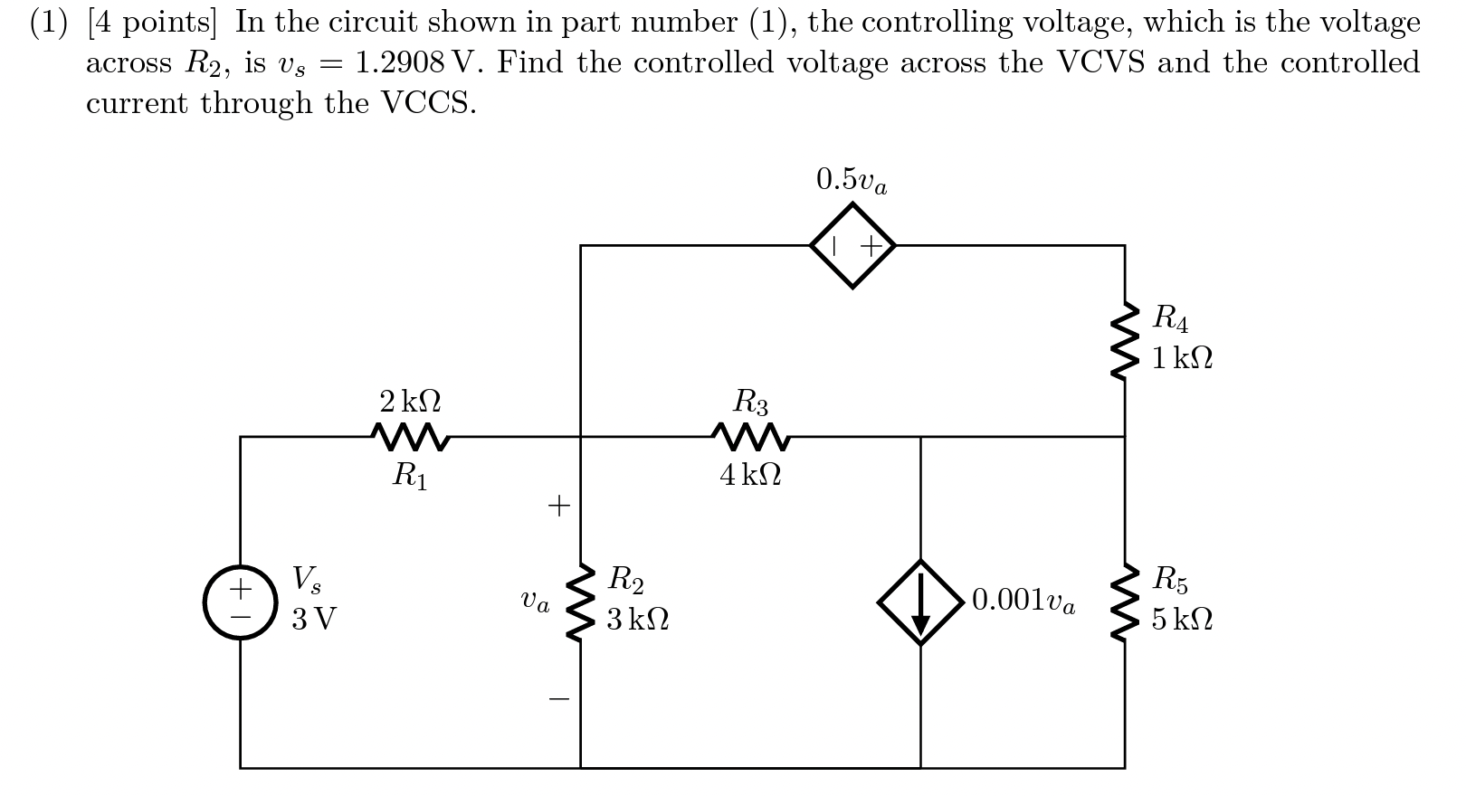 Solved 1) [4 points] In the circuit shown in part number | Chegg.com