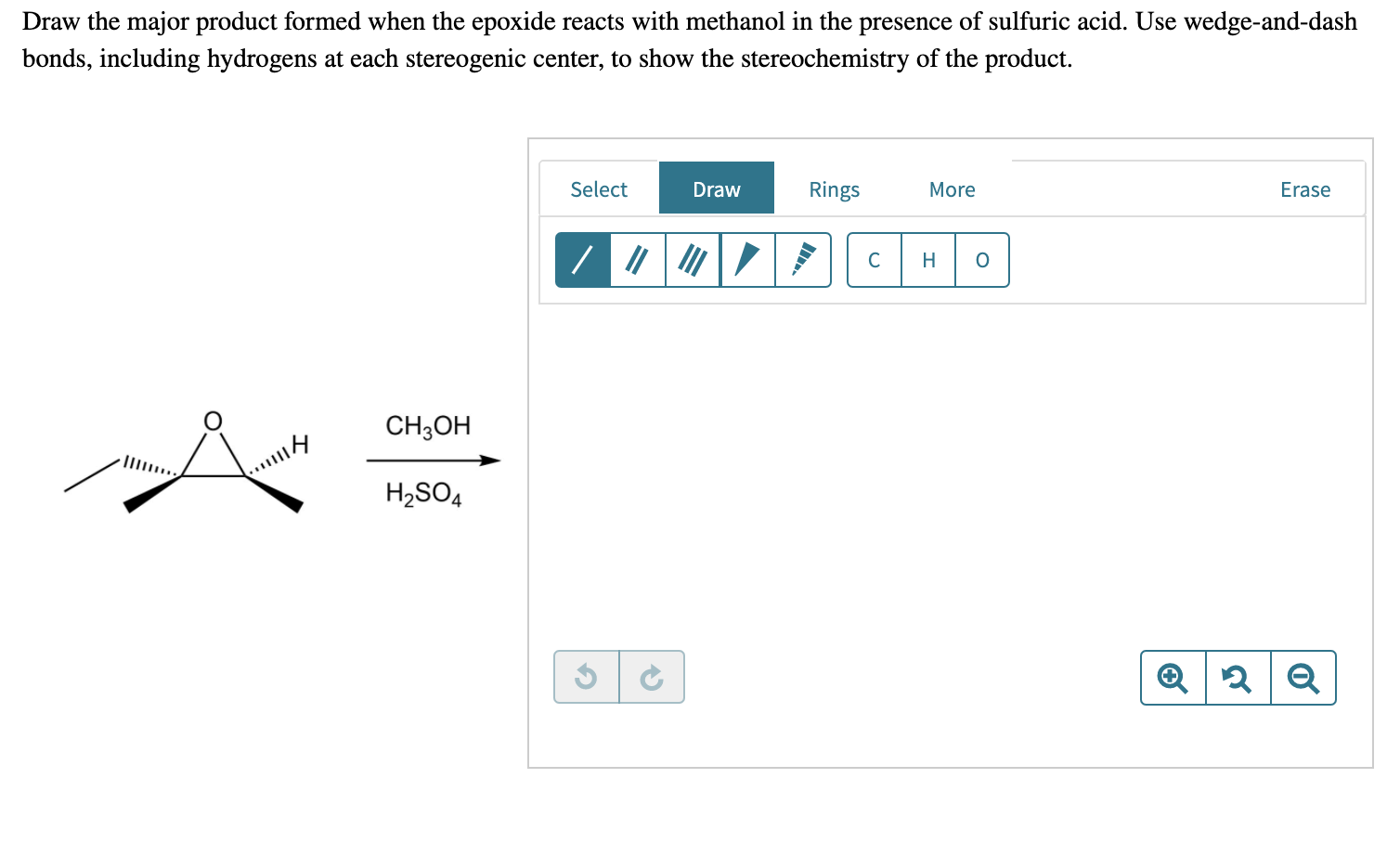 Solved Draw the major product formed when the epoxide reacts | Chegg.com