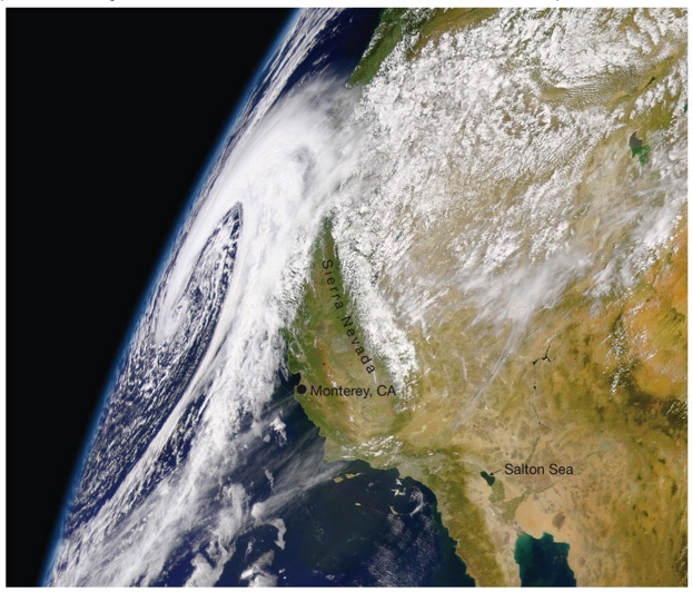 Solved This wintertime GOES visible satellite image shows a | Chegg.com