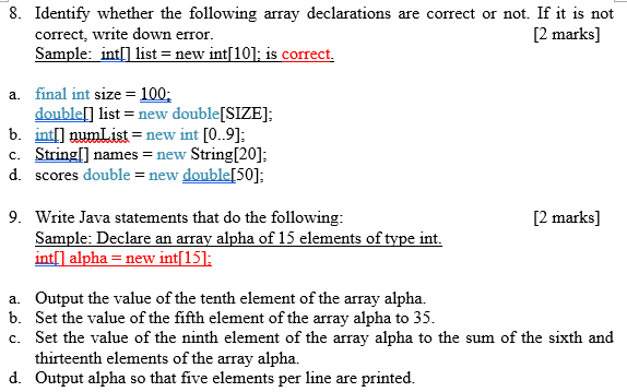 Solved 7. Consider the following code of segments, and write | Chegg.com