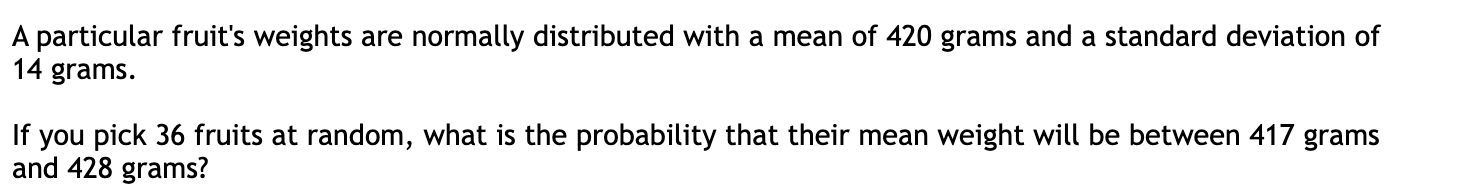 Solved A particular fruit's weights are normally distributed | Chegg.com