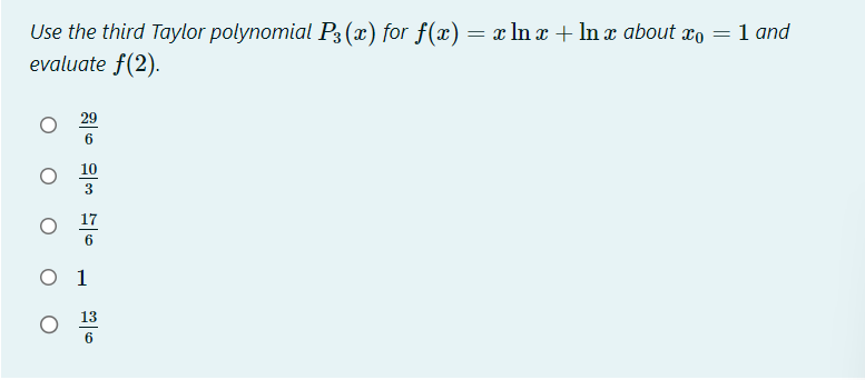 Solved Use the third Taylor polynomial P3(x) for | Chegg.com