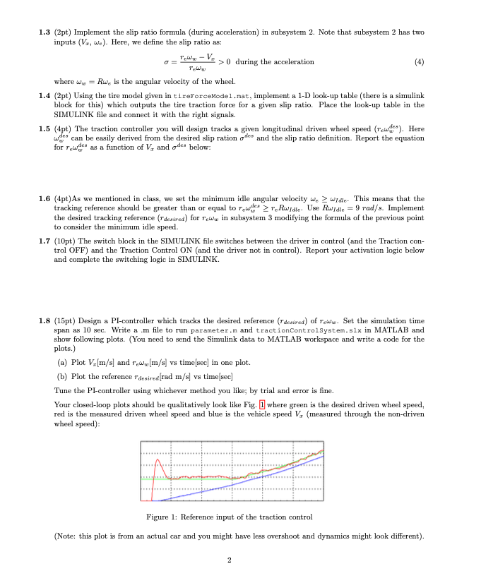 Solved Problem 1 Traction Control Design (50pt) In this | Chegg.com