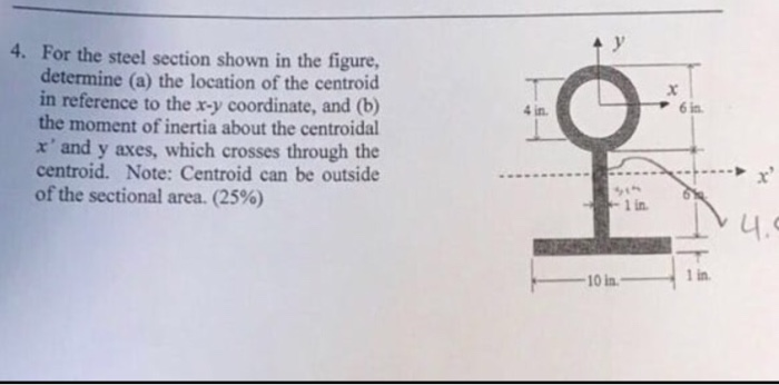 Solved 4. For the steel section shown in the figure, | Chegg.com