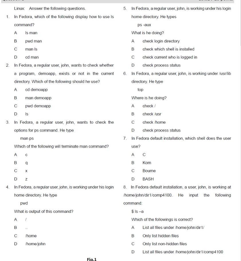 Solved Linux: Answer the following questions In Fedora, | Chegg.com